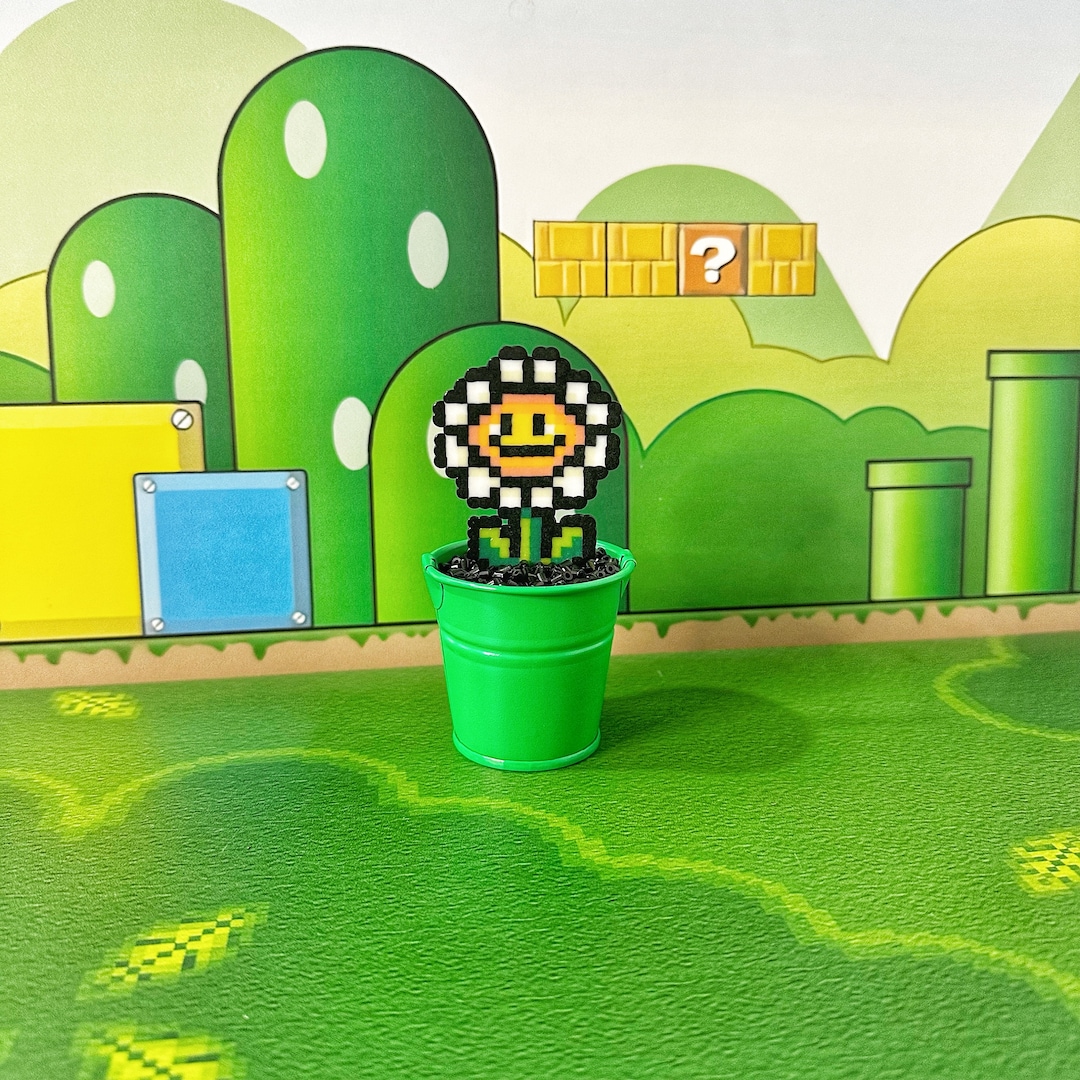 Cute Daisy Flower Pixel Video Game Plant | Video Game Decor ...