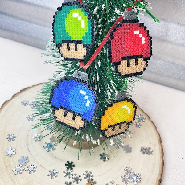 Perler Bead Christmas Santa Ornaments - Etsy