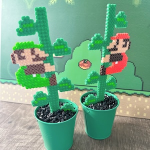 Large Retro Mario and Luigi Plant | Video Game Decor | Desk Plant ...