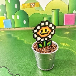 Cute Daisy Flower Pixel Video Game Plant | Video Game Decor ...