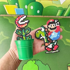 Mario and Yoshi With Piranha Plant Combo Video Game Decor - Etsy