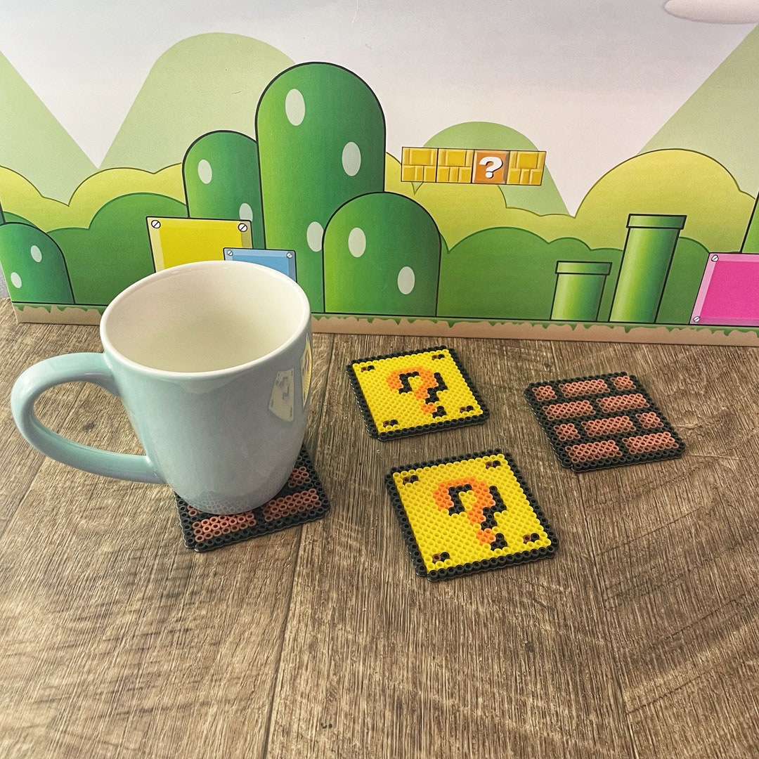 Super Mario Coaster Set | Nintendo Gift | Geeky Coasters | Mario Power ...