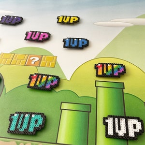 1-up 1UP Pixel Art Magnet | Extra Lives Magnet | Pixel Art | Video Game ...