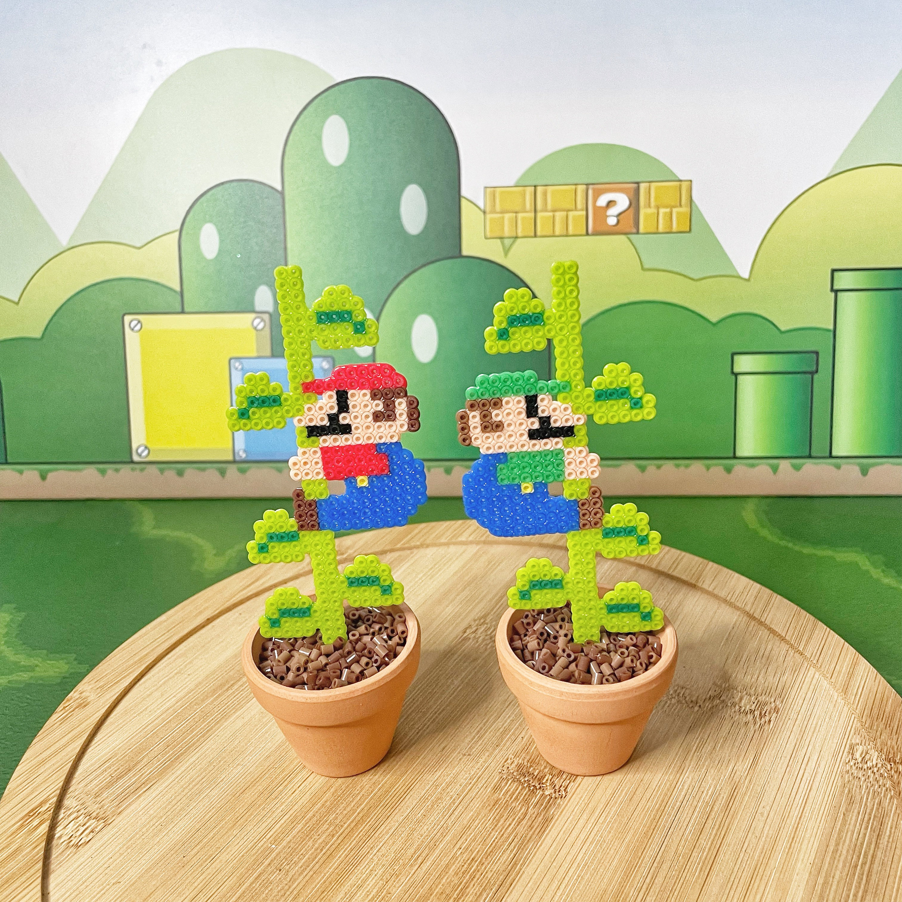 Mario and Luigi Vine Plants | Video Game Decor | Desk Plant | Game Room ...