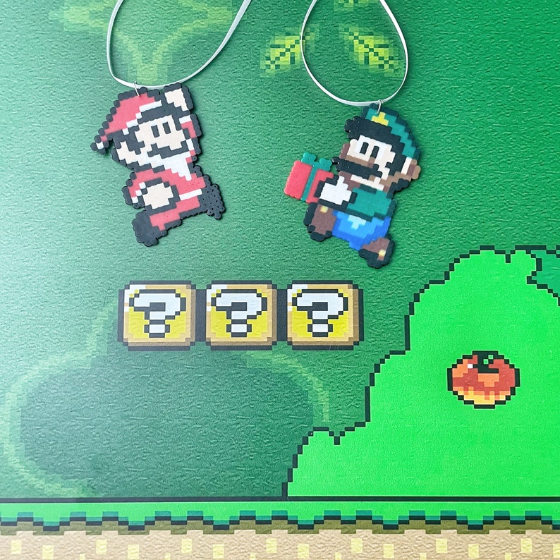 Mario Christmas Decorations Nerdy Tree Ornaments Video - Etsy