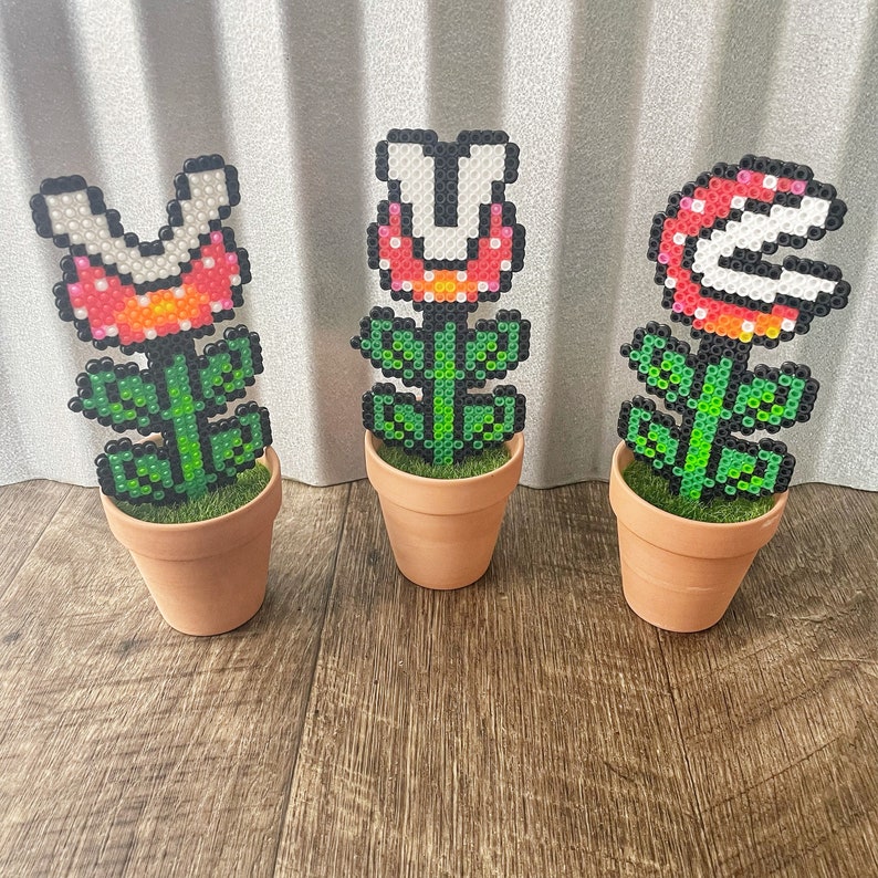 Large Potted Super Mario Piranha Plant | Video Game Decor | Desk Plant ...