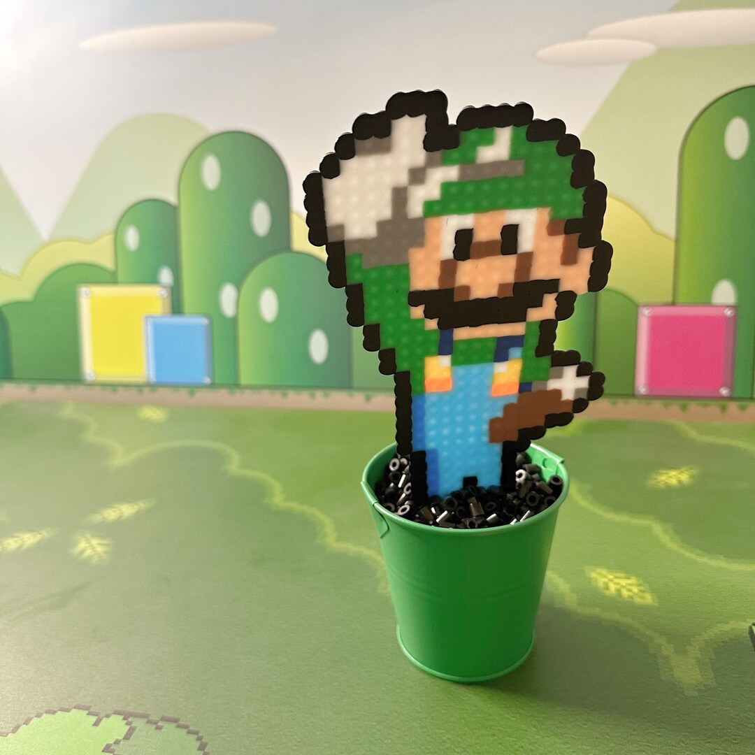 Large Luigi Warp Tube Plant | Video Game Decor | Desk Plant | Game Room ...