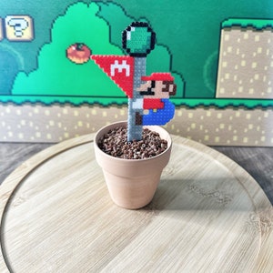 Super Mario Climbing Flagpole Video Game Decor Desk Plant Game Room ...