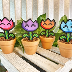 Retro Super Mario Bros Cute Flowers | Video Game Decor | Potted Faux ...