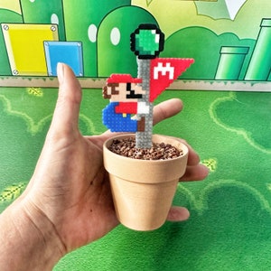 Super Mario Climbing Flagpole Video Game Decor Desk Plant Game Room ...