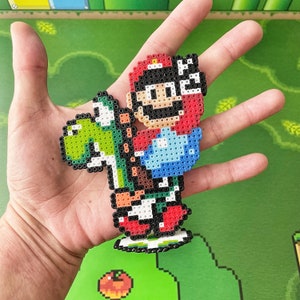 Mario Riding Yoshi Super Mario Character Video Game Decor Retro Gaming ...