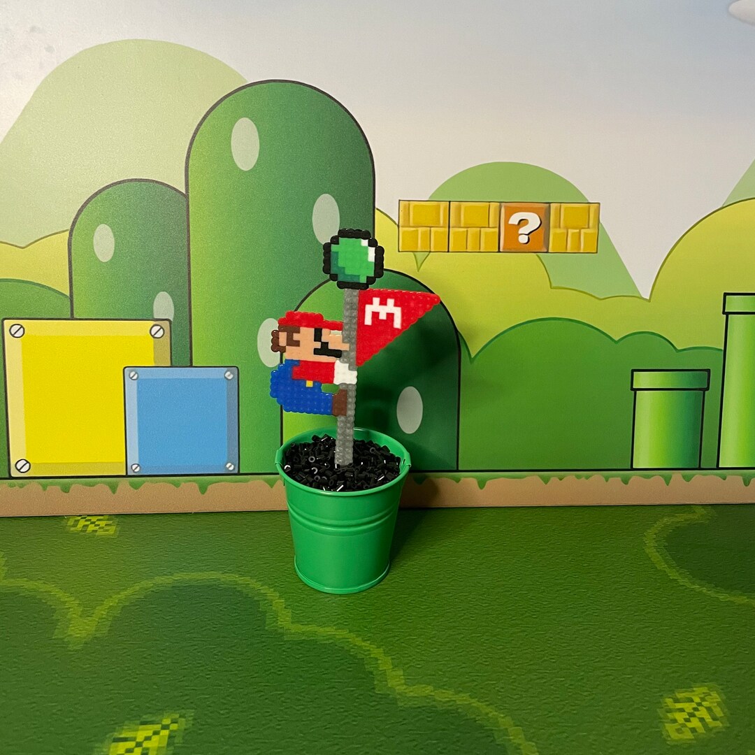 Super Mario Climbing Flagpole Video Game Decor Desk Plant - Etsy
