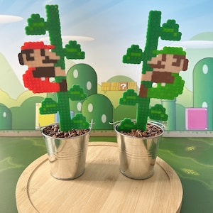 Large Retro Mario and Luigi Plant | Video Game Decor | Desk Plant ...