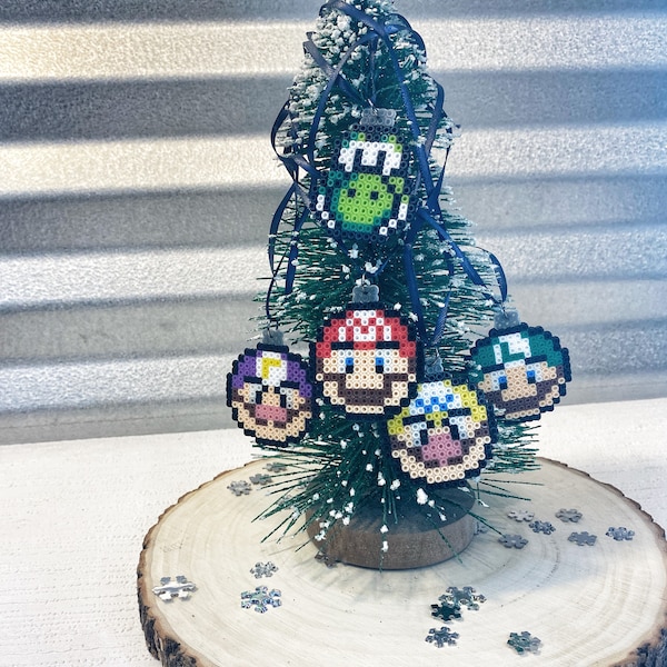 Perler Bead Christmas Santa Ornaments - Etsy