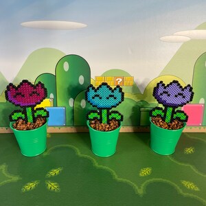 Large Retro Mario Video Game Flowers | Video Game Decor | Desk Plant ...