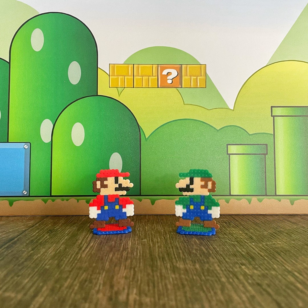 Super Mario Bros Figurines With Affixed Stand Video Game Decor Retro ...