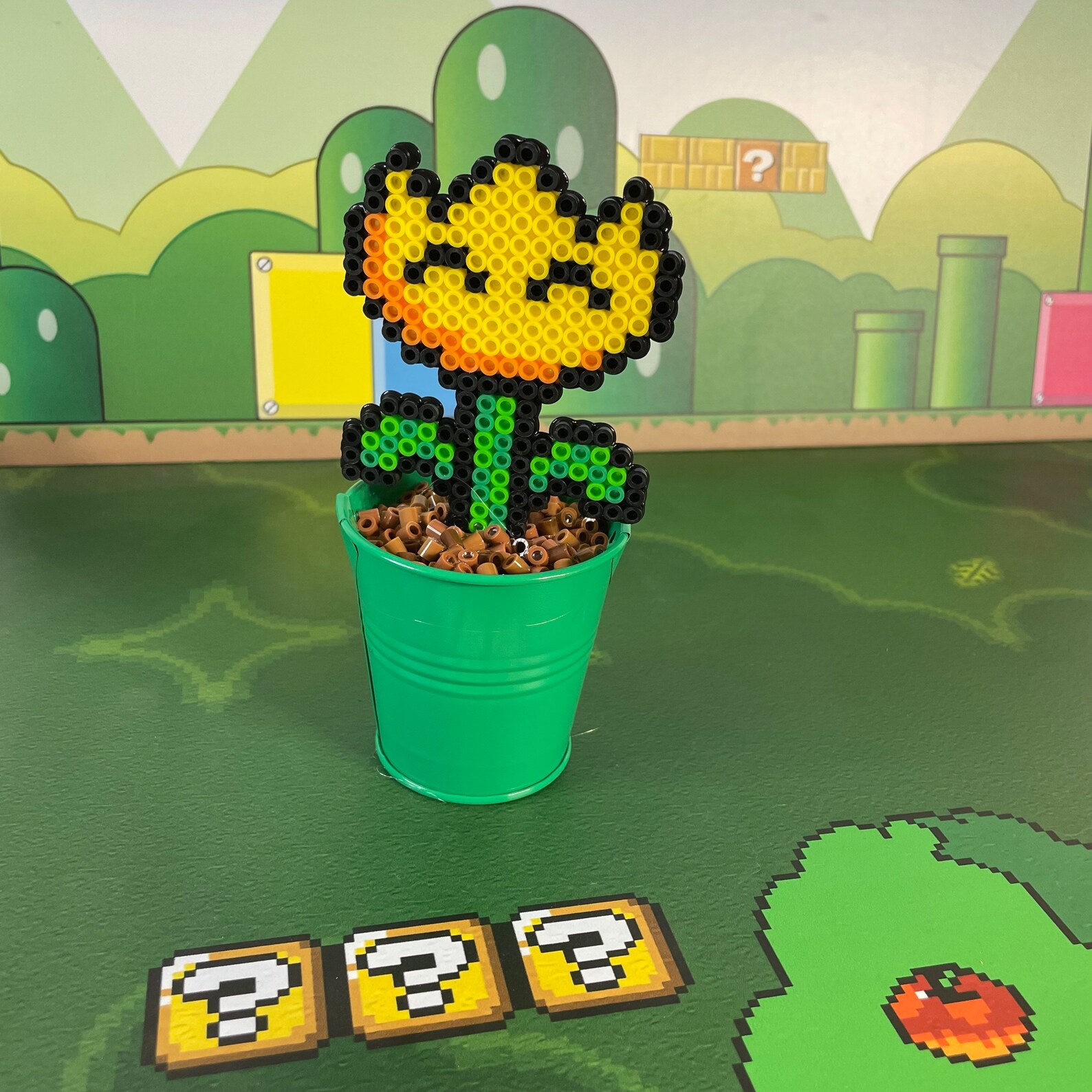 Large Retro Mario Video Game Flower | Video Game Decor | Desk Plant ...