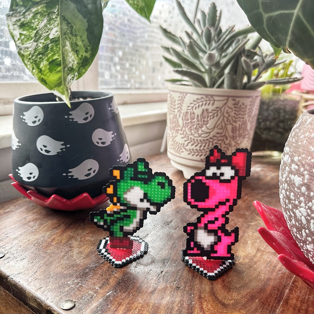 Kissing Yoshi Birdo Couple | Video Game Decor | Valentines 8 Bit Art ...