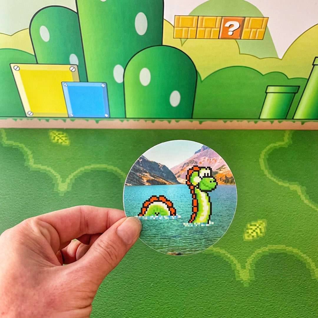 Lochness Yoshi Super Mario Sticker | Lochness Monster Sticker | Yoshi ...
