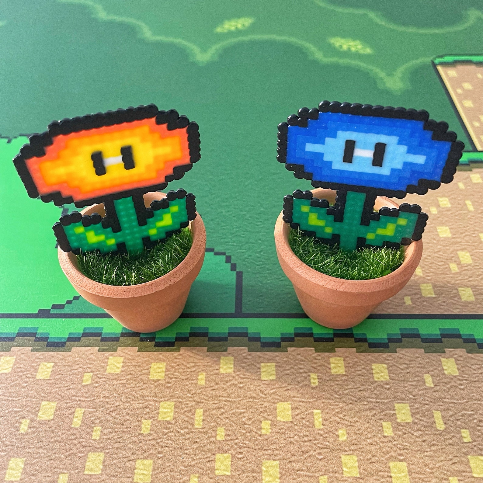 Fire and Ice Mario Flowers | Mario Kart | Video Game Decor | Boys Video ...
