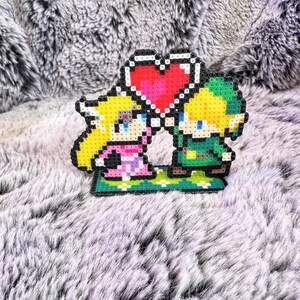 Link and Zelda Heart Figurine | Link & Zelda | Video Game Decor | Retro ...