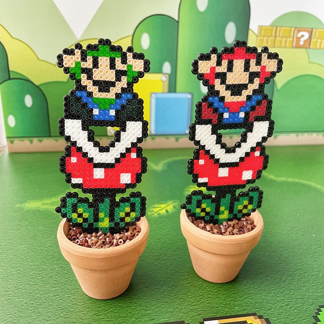 Retro Mario and Luigi Plants | Video Game Decor | Desk Plant | Game ...