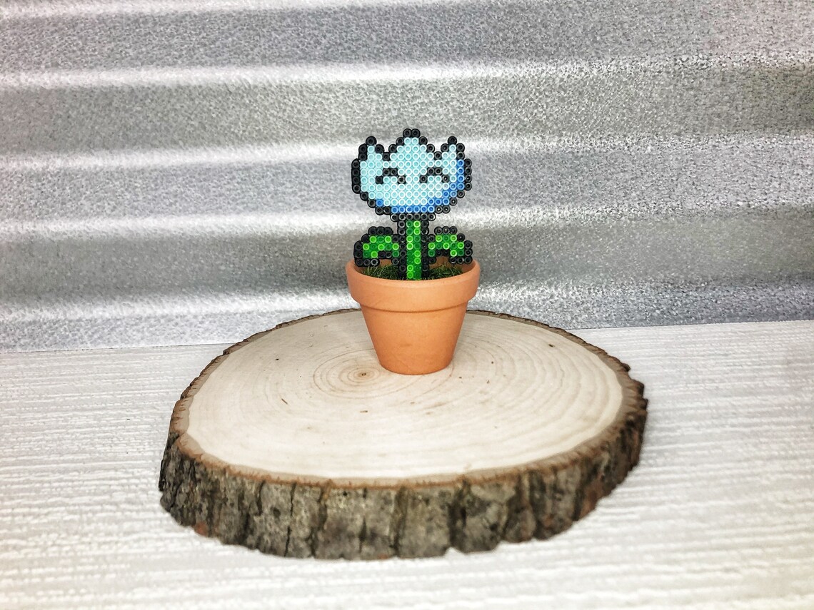 Retro Super Mario Flowers With Grass | Mario Plant | Video Game Decor ...