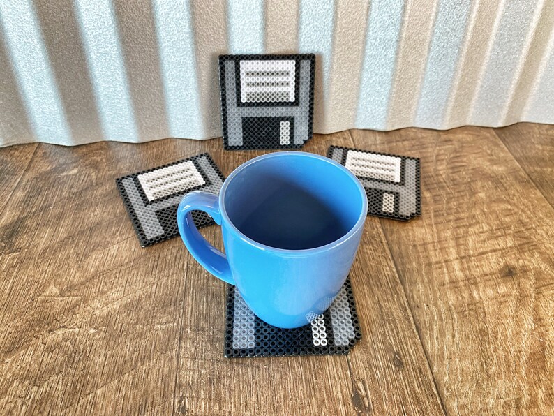 Retro Floppy Disk Coaster Pixel Art Perler Beads Coaster | Etsy