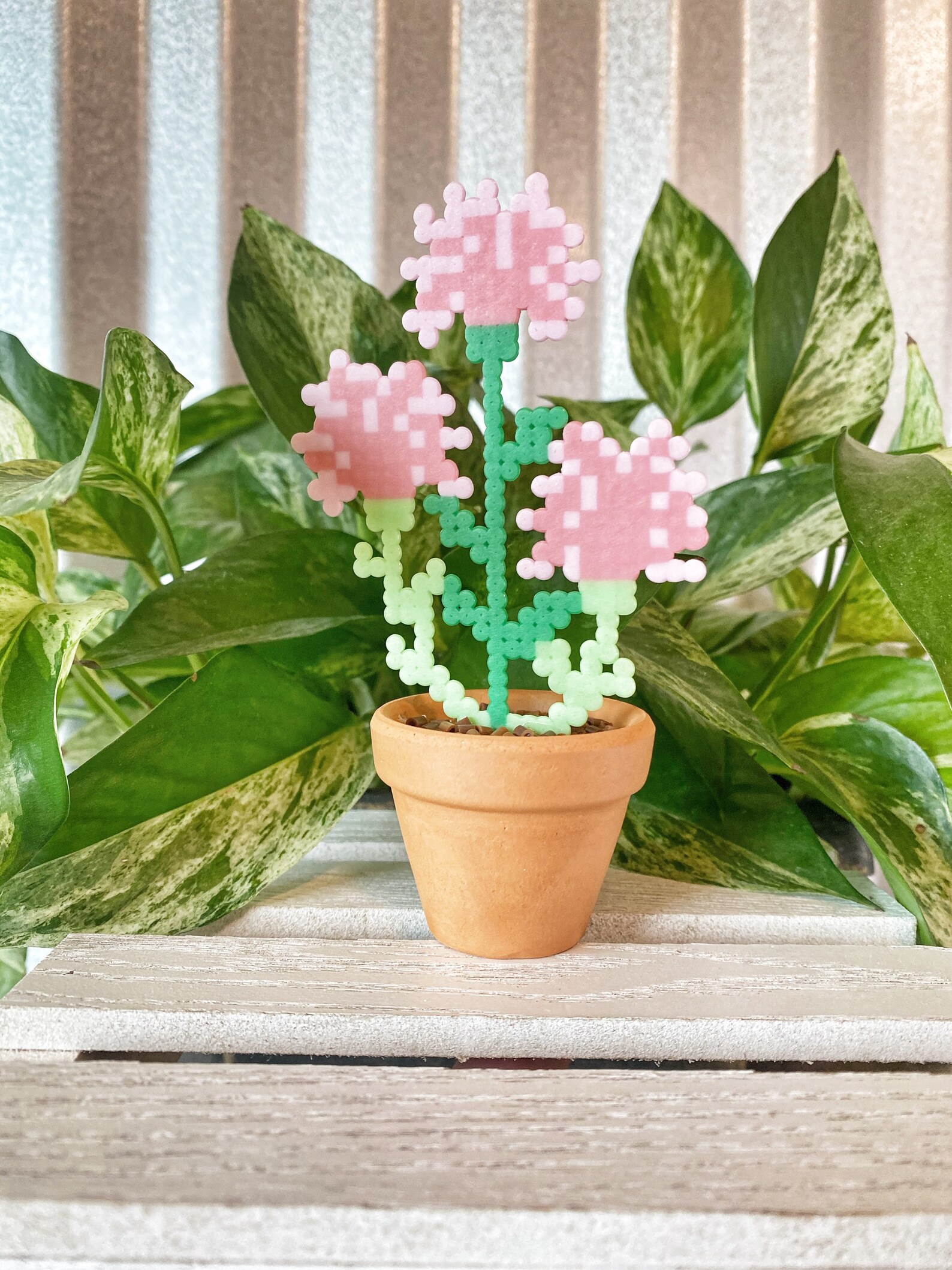 Blooming Pink Thistle Pixel Plant Office Decor Desk Plant - Etsy
