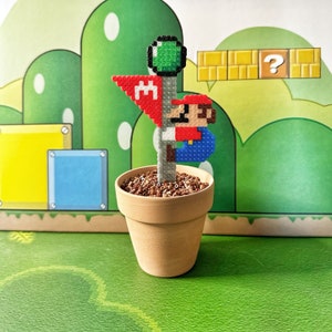 Super Mario Climbing Flagpole Video Game Decor Desk Plant Game Room ...