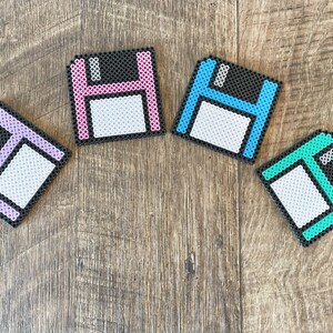 Floppy Disk Coasters | Pixel Art | Perler Beads Coasters | 8 Bit Home ...