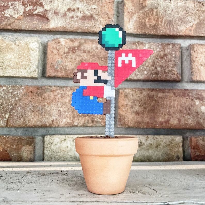 Super Mario Climbing Flagpole Video Game Decor Desk Plant - Etsy
