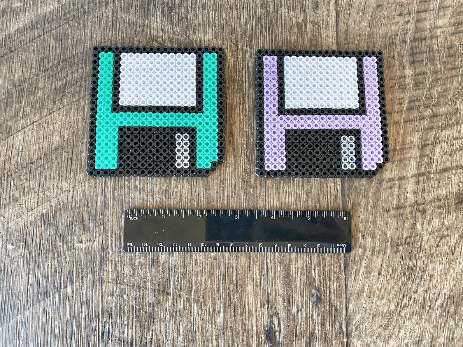 Floppy Disk Coasters Pixel Art Perler Beads Coasters 8 Bit Home Decor ...