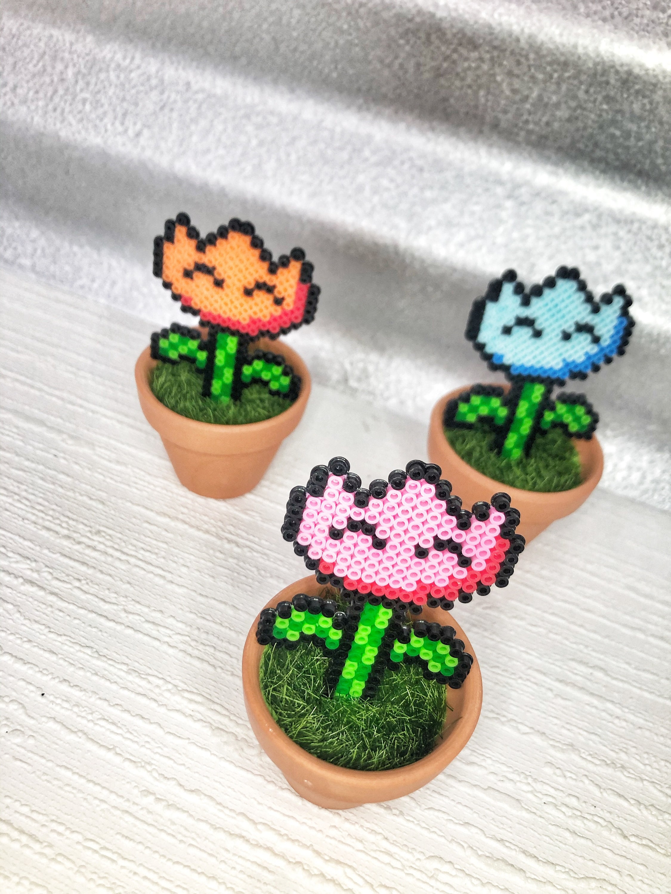 Retro Super Mario Flowers with Grass Mario Plant Video | Etsy