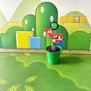 Super Mario Climbing Flagpole Video Game Decor Desk Plant Game Room ...