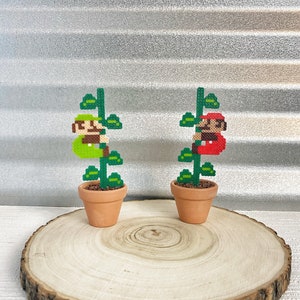 Retro Mario and Luigi Plants | Video Game Decor | Desk Plant | Game ...