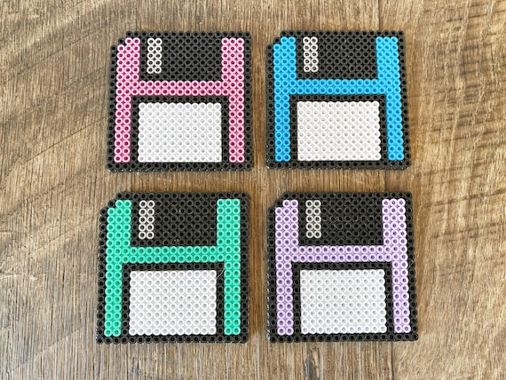 Floppy Disk Coasters Pixel Art Perler Beads Coasters 8 | Etsy