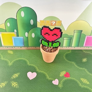Large Retro Mario Video Game Flower | Video Game Decor | Desk Plant ...