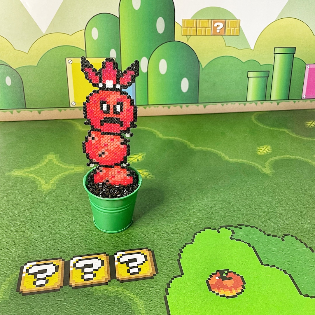 Super Mario Cactus Pokey Character in Warp Tube Video Game Art Game ...