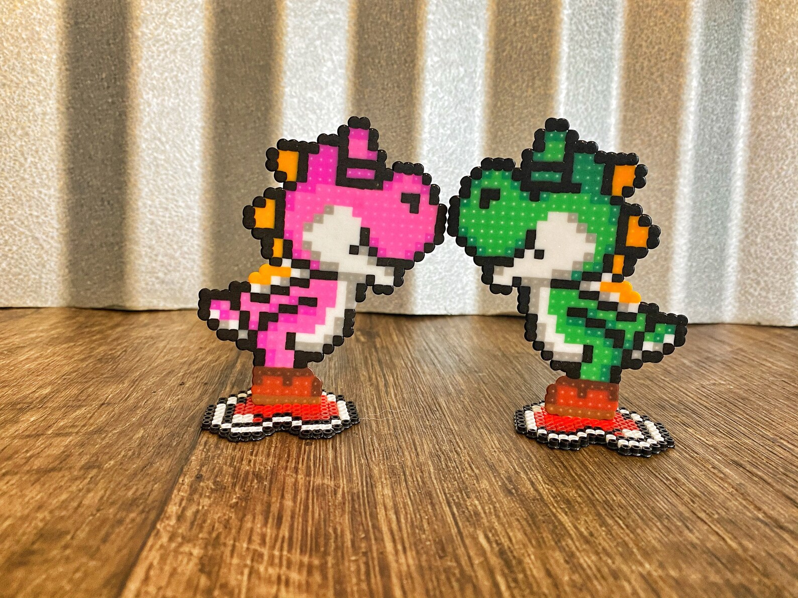 Kissing Yoshi Couple Video Game Decor Valentines 8 Bit Art | Etsy