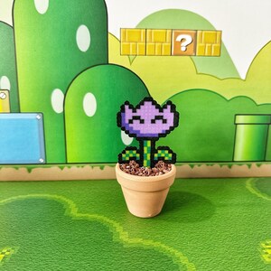 Retro Super Mario Bros Cute Flowers | Video Game Decor | Potted Faux ...