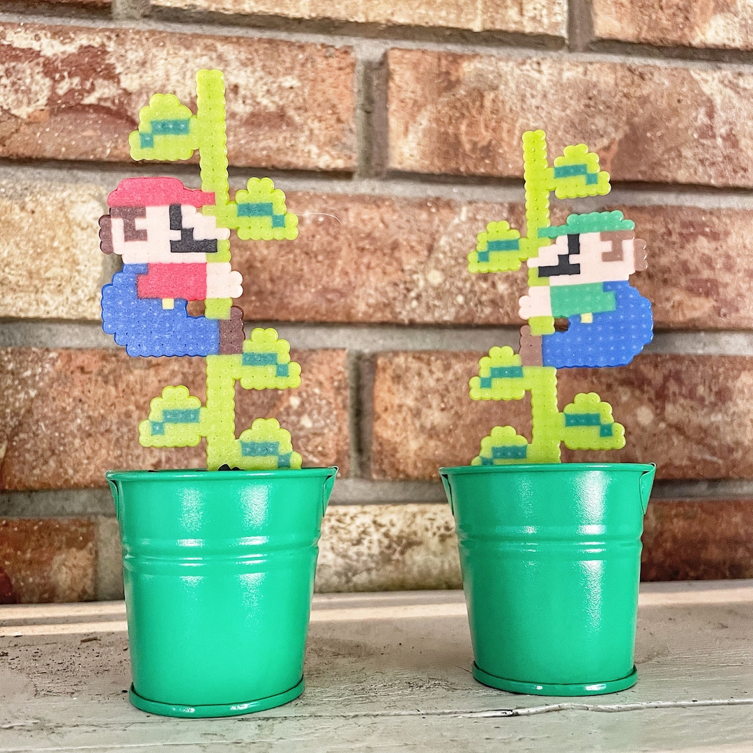 Mario and Luigi Vine Plants Video Game Decor Desk Plant Game Room Decor ...