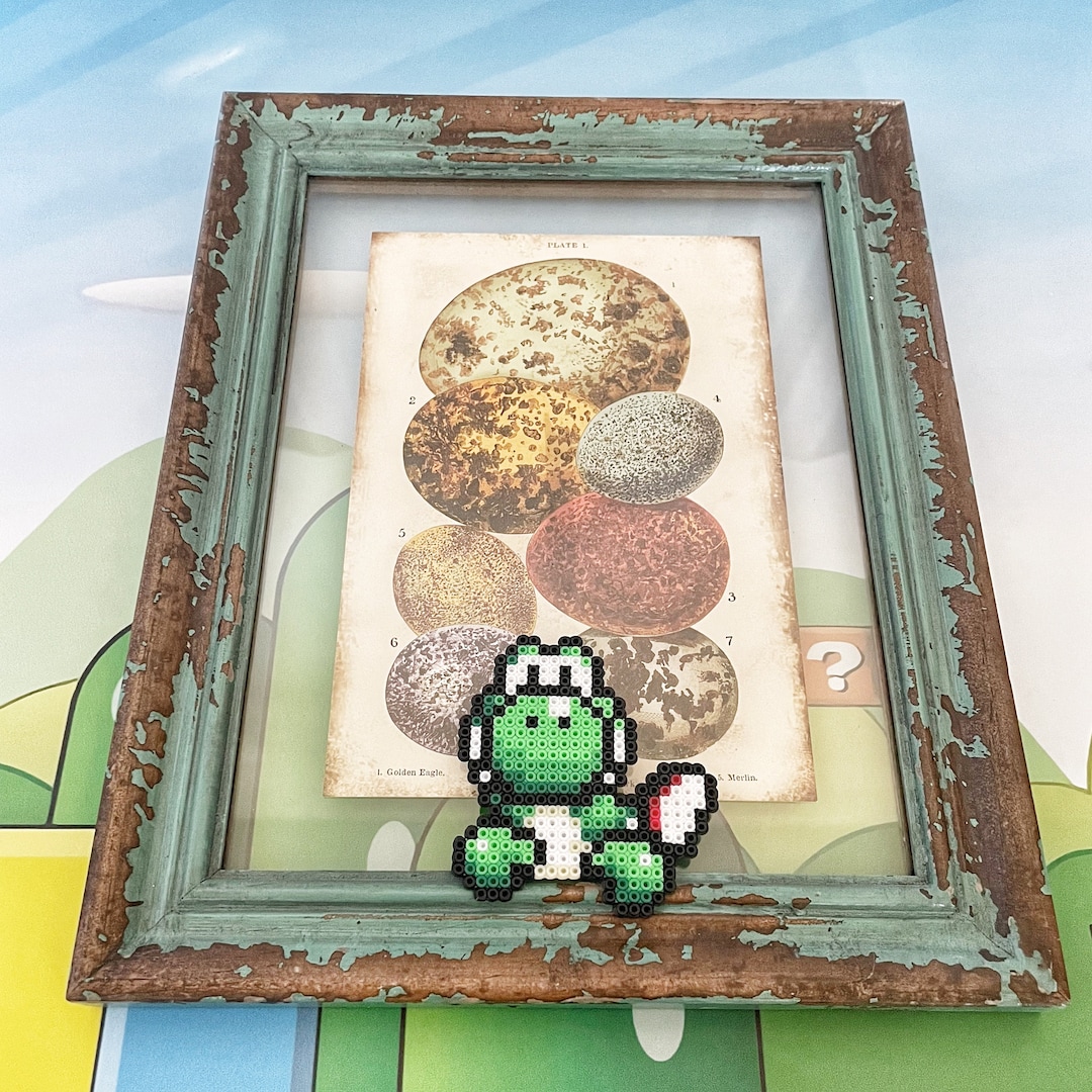 Super Mario Bros Yoshi Monster Pixel Wall Art | Reclaimed Perler Bead ...