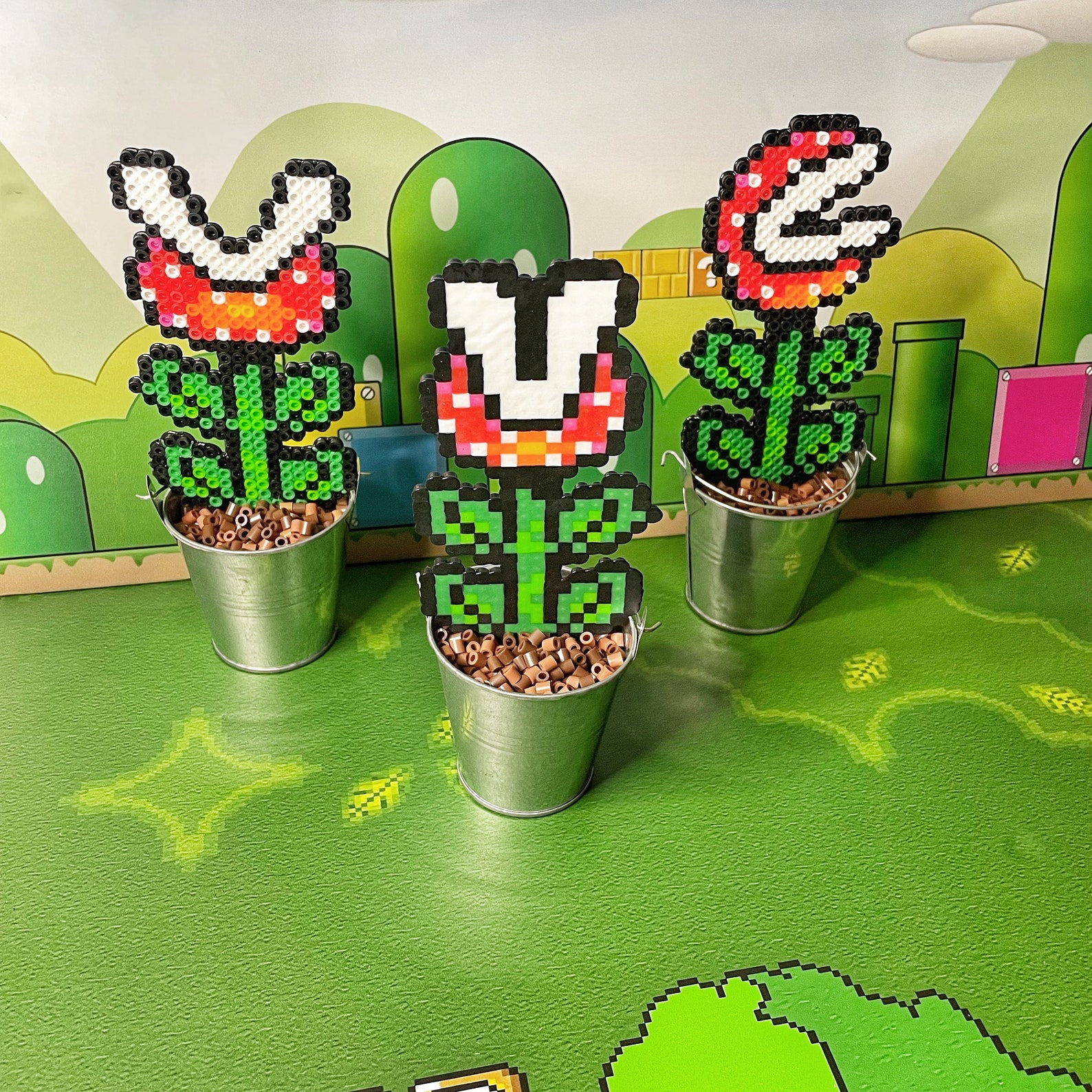 Large Piranha Mario Plant in Warp Tube | Video Game Decor | Desk Plant ...