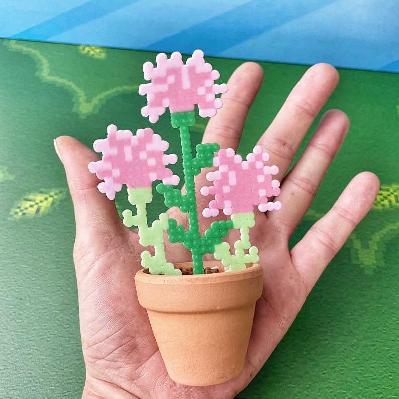 Blooming Pink Thistle Pixel Plant Office Decor Desk Plant - Etsy