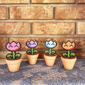 Retro Super Mario Bros Cute Flowers | Video Game Decor | Potted Faux ...