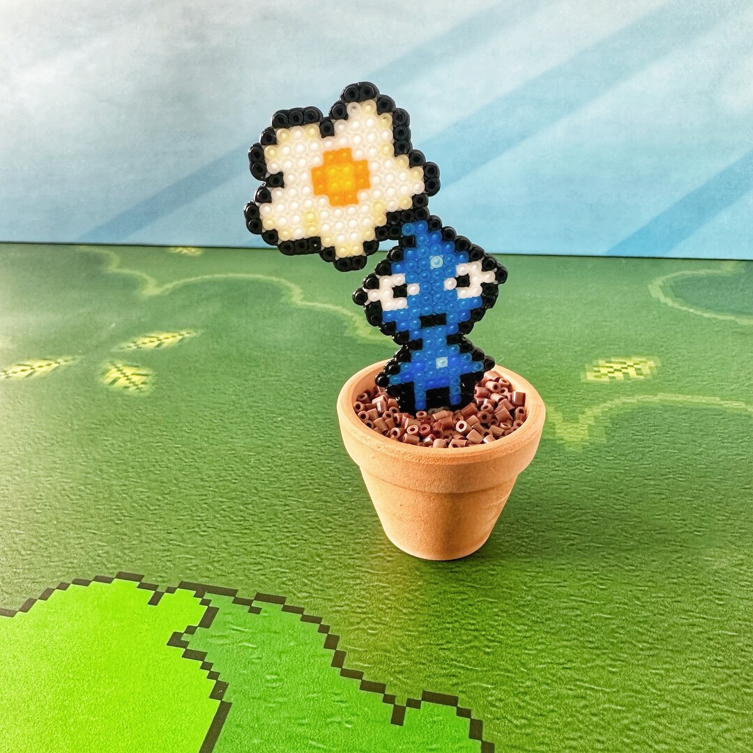 Blue Pikmin Potted Flower Plant | Pikmin Video Game Decor | Desk Plant ...