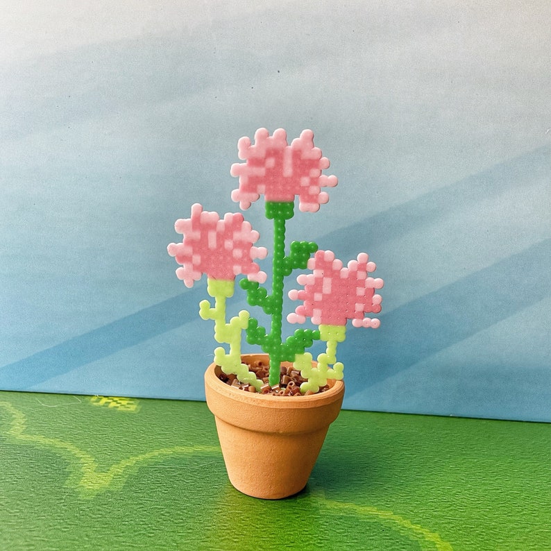 Blooming Pink Thistle Pixel Plant Office Decor Desk Plant - Etsy
