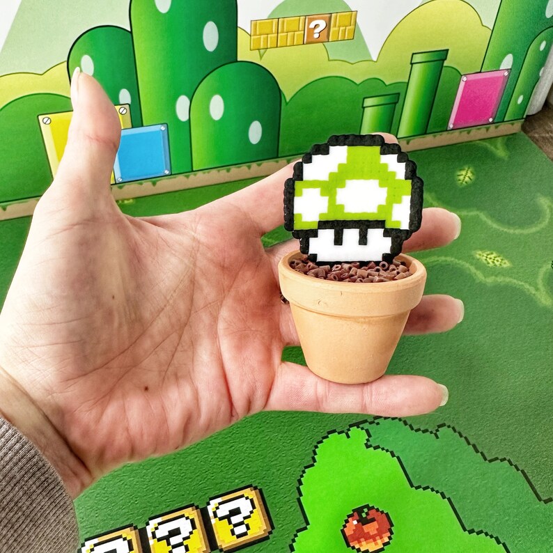 Retro Video Game Mario Mushroom | Game Room Decor | Nintendo Decor for ...