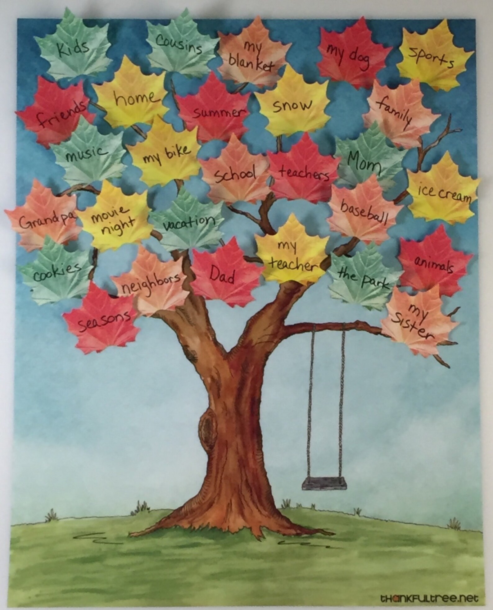 Thankful Tree Leaf Shaped Sticky Notes - Etsy